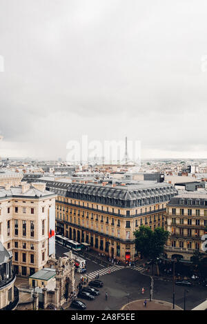 Eiffel tower view from the Galeries Lafayette rooftop Paris France ...