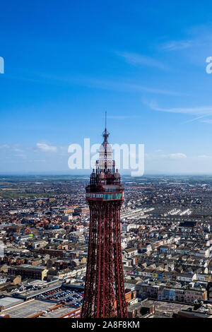 Aerial views of the Blackpool Tower at one of the UK's biggest seaside ...