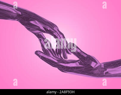 Hands touching, illustration Stock Photo - Alamy