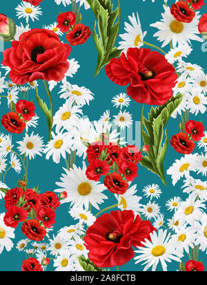 Seamless red white and blue pattern of packed polygons with overlay ...