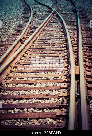 A railway line intersection Stock Photo - Alamy