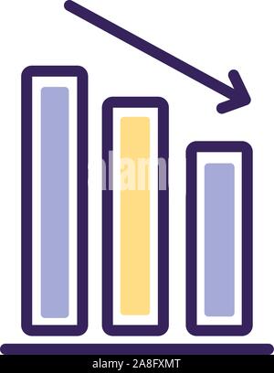 Isolated workflow bars with decrease arrow vector design Stock Vector Image & Art - Alamy