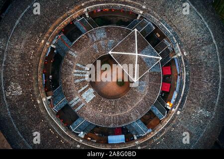 aerial view of fujian tulou (hakka roundhouse Stock Photo - Alamy