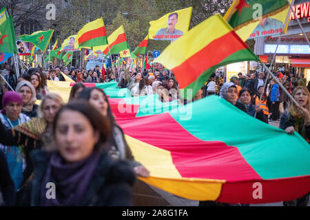 Stuttgart, Germany. 02nd Nov, 2019. During a demonstration by Kurds ...