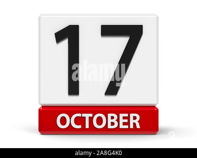 October 17. Calendar on white background. 3D illustration Stock Photo ...