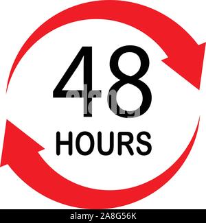 48 hours vector icon isolated on transparent background, 48 hours logo ...