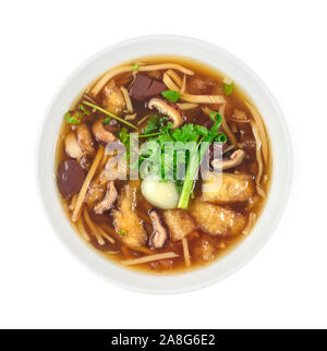 braised fish maw with bamboo shoot topping slice chicken and boiled egg ...