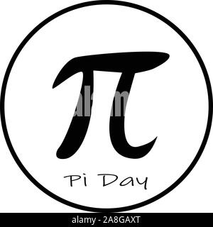Happy Pi Day with Pi symbol on bright black background. March 14 ...
