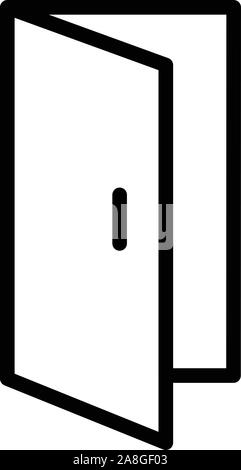 Ajar door icon. Outline ajar door vector icon color flat isolated Stock ...