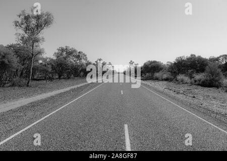 an australian highway leads through the middle of the outback Stock ...