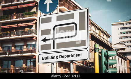 Street Sign the Direction Way to BUILDING GROUND Stock Photo - Alamy