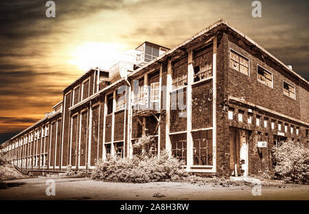 a desolate abandoned factory view Stock Photo - Alamy