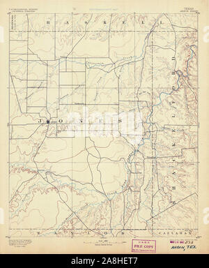 Anson, Texas, map 1893, 1:125000, United States of America by Timeless ...