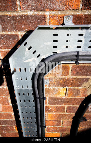 Mild steel heavy duty pre galvanised cable tray mounted on external ...
