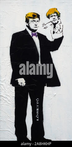 graffiti of Donald Trump and Boris Johnson by Loretto in the West End ...