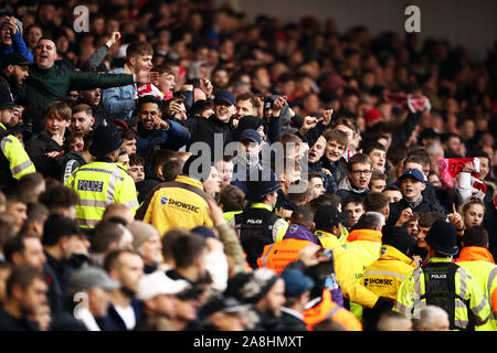 Derby County fans during the Sky Bet Championship match at Deepdale ...