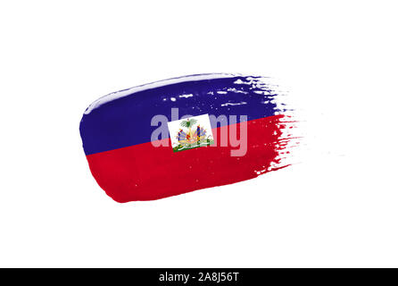 Haiti flag brush stroke, national flag on transparent background Stock ...