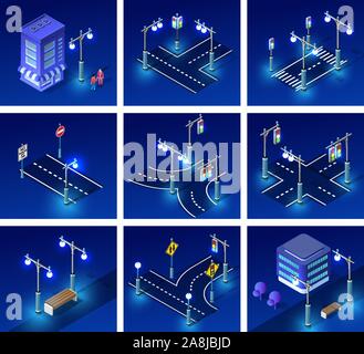 Street lighting isometric view. Vector illustration Stock Vector Image ...