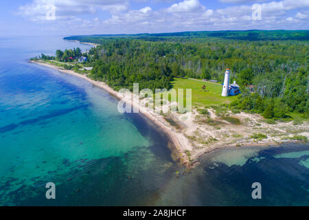 Sturgeon Point Light Station is a lighthousecity Harrisville on Lake ...