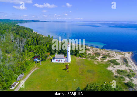 Harrisville, Michigan - The Sturgeon Point Lighthouse, built in 1869 ...