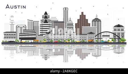 austin skyline outline on white background, vector illustration Stock ...