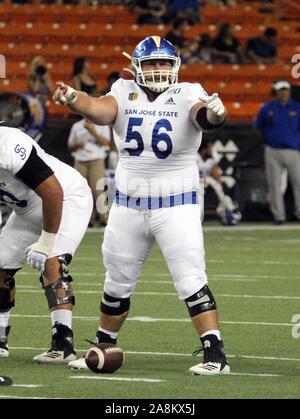 San Jose State Spartans center Kyle Hoppe (56) during an NCAA football ...