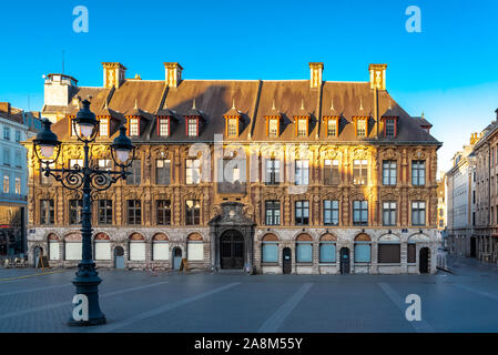 Lille, typical buildings in the center, beautiful town in the north of ...