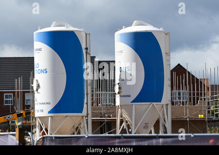 tarmac dry mortar silo on a building site Stock Photo - Alamy