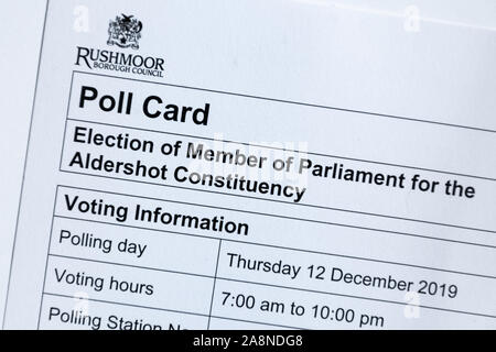 Poll Card for the UK General Election 2015 Dudley South Constituency ...