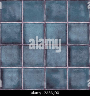 Blue glazed ceramic tile, Crackle glass mosaic tile, Background with ...