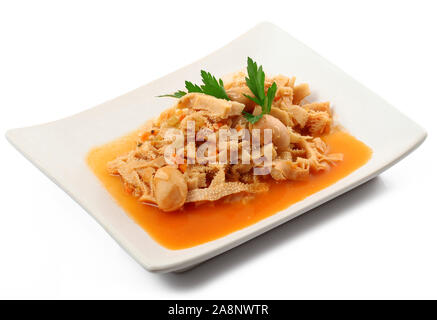 original italian tripe on white background Stock Photo - Alamy