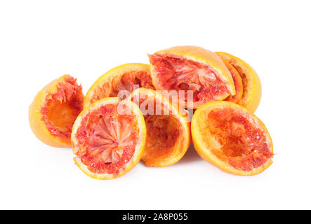 crushed orange on white background Stock Photo - Alamy