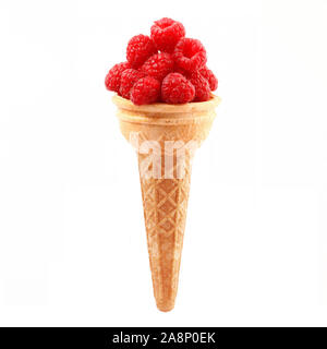 Ice cream with raspberries on the kitchen table Stock Photo - Alamy