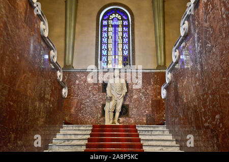 Joseph Stalin statue at the central hall of Stalin Museum. Gori ...