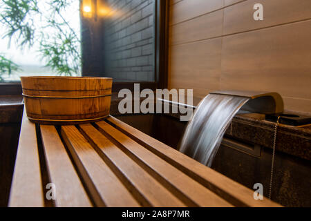 Bathtub and washbasin in hot spring soup house ( shower, spa, steam ...