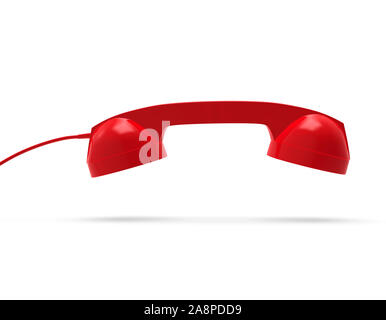 Telephone Handset Red Color, 3D Rendering Stock Photo - Alamy