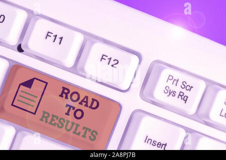 Writing note showing Road To Results. Business concept for Business ...