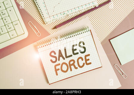 Writing note showing Sales Team. Business concept for they are ...