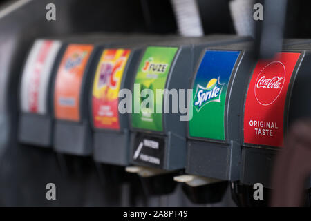 Big Gulp Drink Vending Machine, 7-Eleven Interior, NYC, USA Stock Photo ...