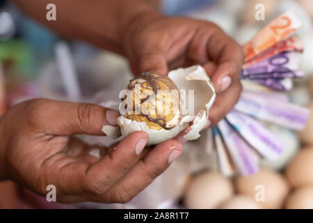 Common street food in the Philippines known as Balut,a boiled ...