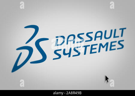 Dassault Systèmes Software company logo seen displayed on smart phone ...