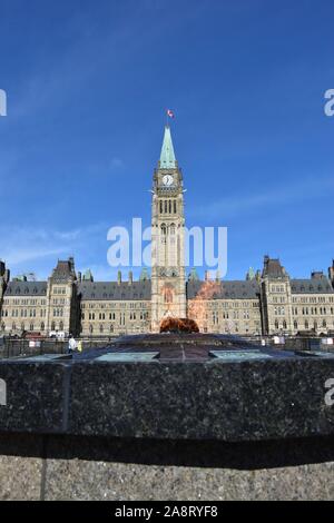 The Canadian Parliament Centre Block and the iconic Peace Tower atop ...
