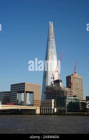 LONDON - MAY 26, 2012: The Shard skyscraper takes shape above the city ...