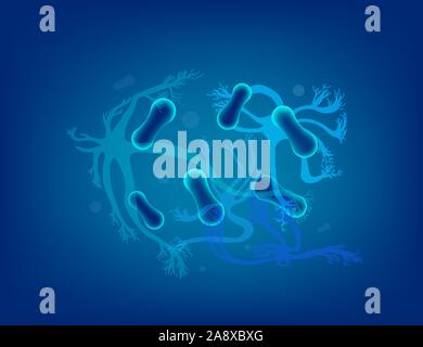 Neuron cell with long axons. Vector illustartion Stock Vector Image ...