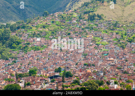 Manrique neighborhood (comuna 3) in Medellin, Colombia. Photographed ...