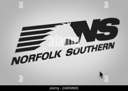 Norfolk Southern NS logo on freight car in Freight train at Saginaw ...