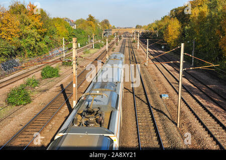 track pantograph overhead line Stock Photo - Alamy