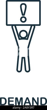 supply and demand line icon, outline symbol, vector illustration ...