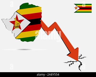 Zimbabwe Map Financial Crisis Economic Collapse Market Crash Global ...