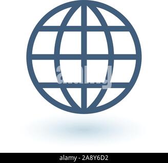 Flight around earth icon. Simple illustration of flight around earth ...